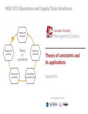 Mastering Theory Of Constraints Techniques And Applications For Course Hero