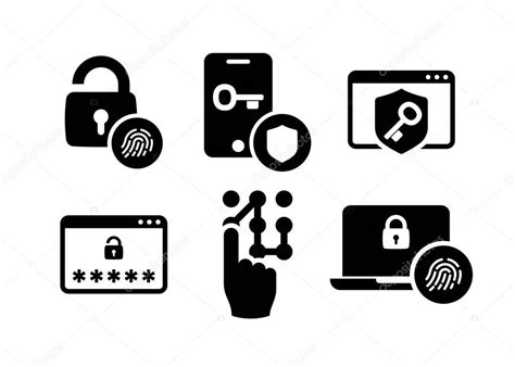 Authentication Icons Set 01 In Black And White — Stock Vector © Nevada31 169438590