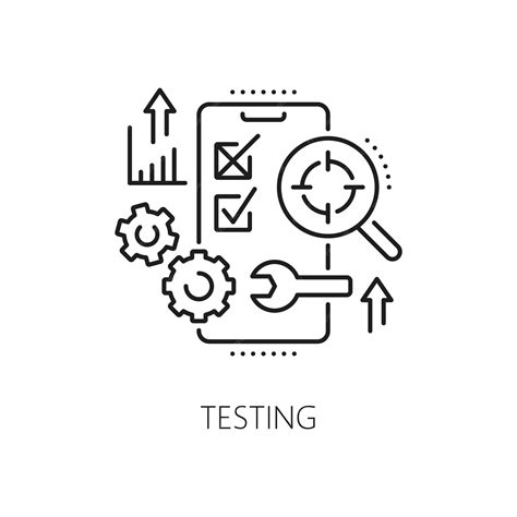 premium vector testing web app develop and optimization icon of