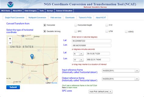 Ngs Releases New Version Of Coordinate Conversion And Transformation Tool Ncat 21 The