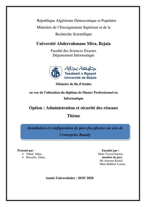 Solution Installation Et Configuration De Pare Feu Pfsense Au Sein De L Entreprise Ramdy