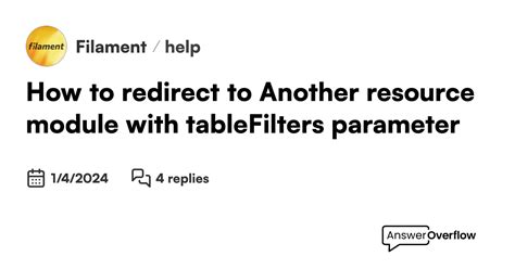 How To Redirect To Another Resource Module With Tablefilters Parameter Filament