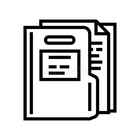 Paper Folder Line Icon Vector Illustration Stock Illustration
