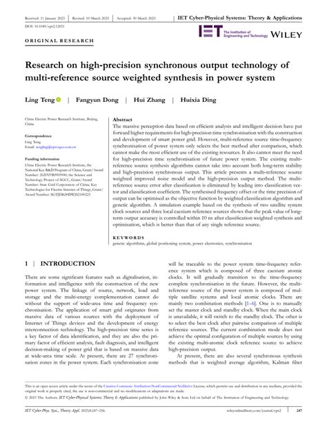 Pdf Research On High‐precision Synchronous Output Technology Of Multi