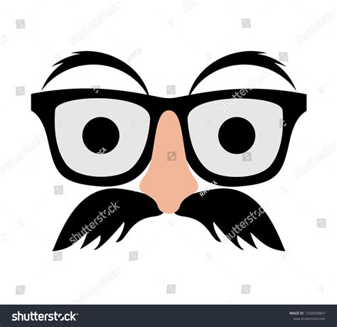 Moustache Glasses Costume Stock Vector Royalty Free 1258509847