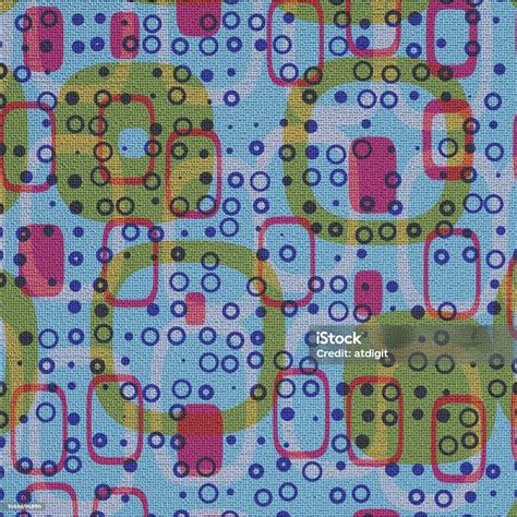 둥근 직사각형 및 원형 모양으로 만들어진 매끄러운 패턴 천 질감 직물 실 카펫 3d 렌더링 카페트에 대한 스톡 사진 및 기타