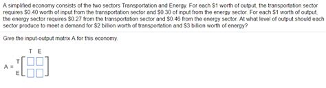 solved a simplified economy consists of the two sectors