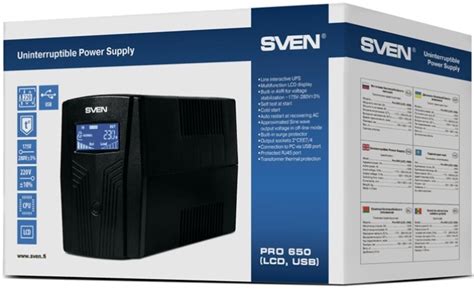 Источник бесперебойного питания SVEN Pro 650, line-interactive, 650VA ...