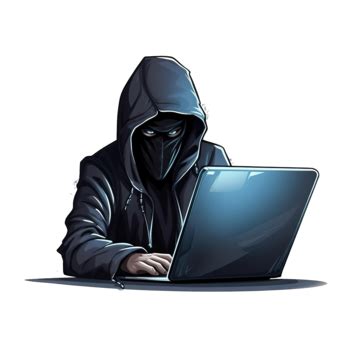 Hacker Using Laptop Character Hacker Laptop User PNG Transparent Image And Clipart For Free