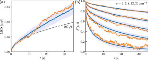 a mean squared displacement msd derived from the experiment orange
