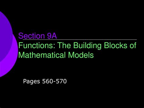 PPT Section A Functions The Building Blocks Of Mathematical Models PowerPoint Presentation