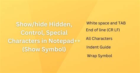 show hide hidden control special characters in notepad show symbol