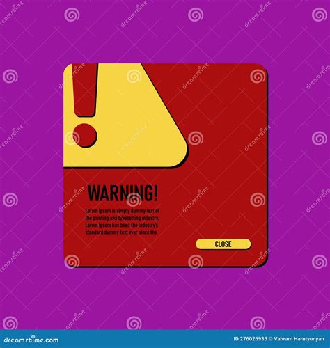 Error Warning Pop Up Banner Design Stock Vector Illustration Of Icon