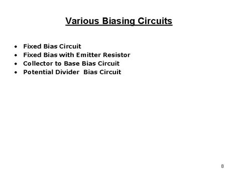 Lecture On TRANSISTOR BIASING STABILIZATION Transistor Biasing