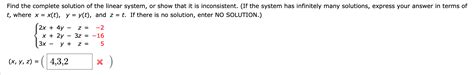 Solved Find The Complete Solution Of The Linear System Or Chegg Com