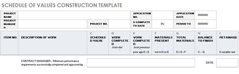 31 Blank Schedule Of Values Templates Excel Word PDF Excel Templates