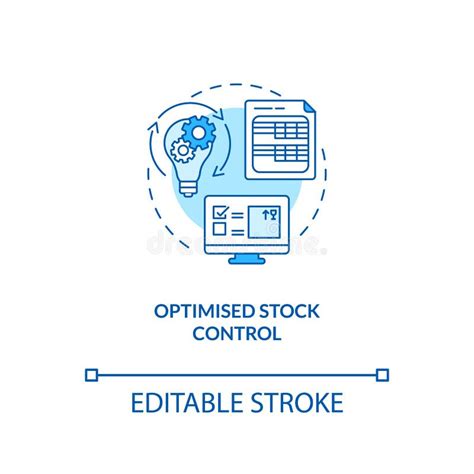 Stock Control Line Icons Collection Inventory Reorder Tracking