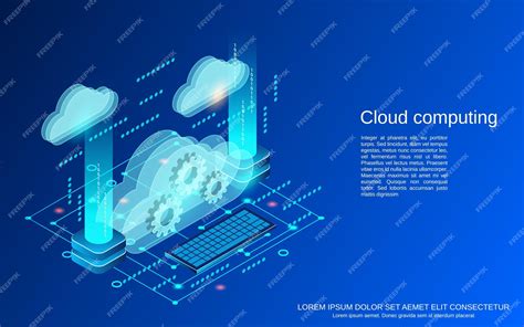 Premium Vector Cloud Computing Flat Isometric Vector Concept Illustration