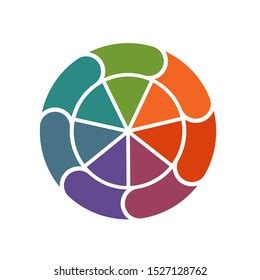 Template Colored Pie Charts Ring Infographics Stock Illustration
