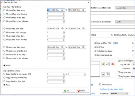 Copy Files By Date Or Size Filter Criteria