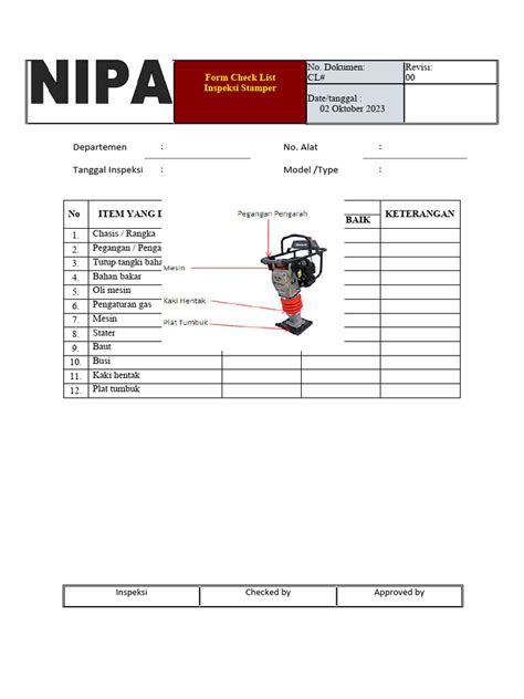 Form Check List Stamper Pdf