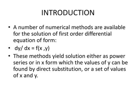 Numerical Solution Of Ordinary Differential Equation Pptx
