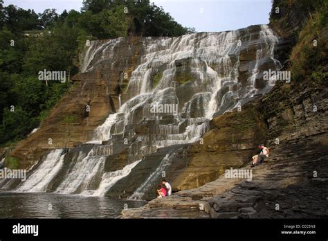 Ithaca Falls Waterfalll Ithaca Park Finger Lakes Region New York State