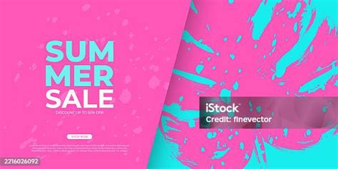 여름 세일 배너 여름 상업 배경 브러시 스트로크 열대 잎 여름 시즌 쇼핑 판촉 및 판매 광고 0명에 대한 스톡 벡터 아트 및 기타 이미지 Istock