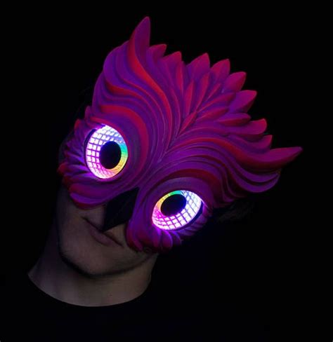 Uv Purple Owl Mask Feature Unique Puretek Infinity Mirror Eyes Built
