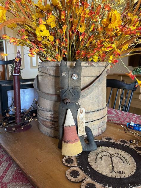 Primitive Kandy Kat Halloween Kitty Kat Primitive Kitty Kat Etsy