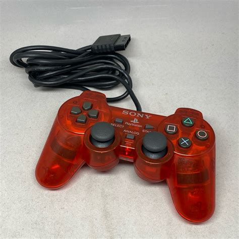 จอยแท้เพลสเตชั่น 2 เคลียร์ เรด Ps2 Sony Original Wire Controller