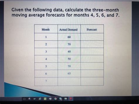 solved given the following data calculate the three month