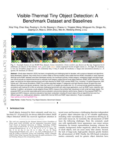 Pdf Visible Thermal Tiny Object Detection A Benchmark Dataset And Baselines