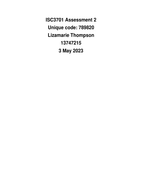 L Thompson 13747215 Isc3701 Assignment 2 Pdf Pdf Learning Behaviorism