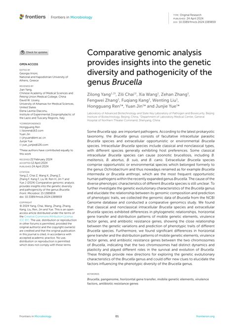 Pdf Comparative Genomic Analysis Provides Insights Into The Genetic Diversity And