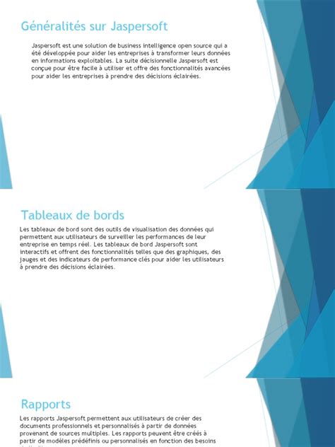 Généralités Sur Jaspersoft Bi Pdf Informatique Décisionnelle Données