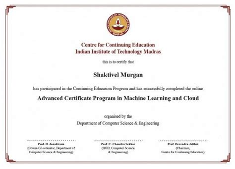 Advanced Certification In Machine Learning And Cloud By Iit Madras