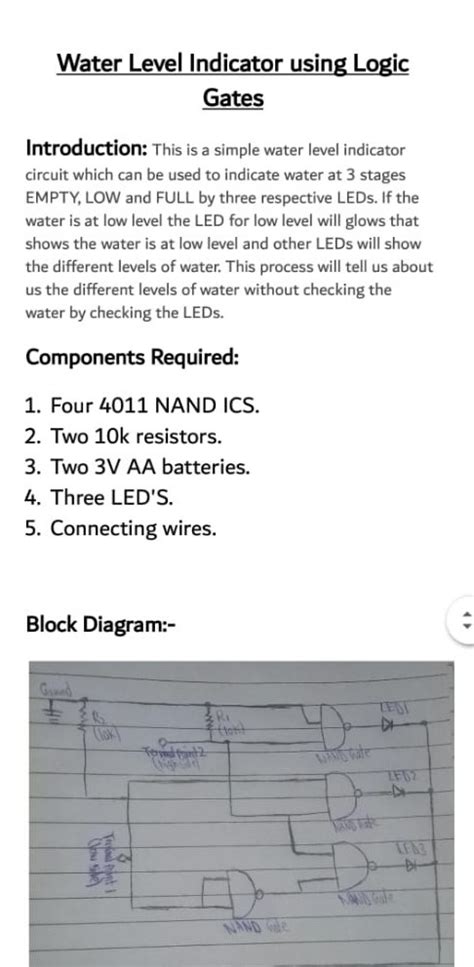 Solved Water Level Indicator Using Logic Gates Introduction Chegg Com