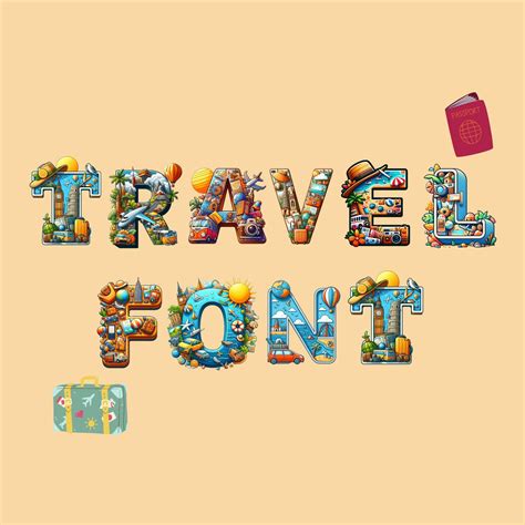 Travel Font Alphabet With Travel Design Holiday Letters As Png Etsy
