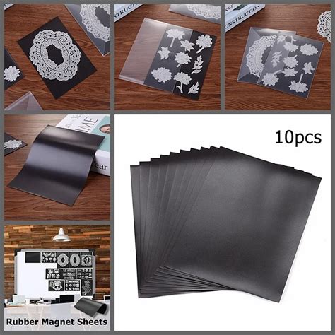 고무 소프트 자석 시트 자체 접착 스티커 177x127mm 블랙 마그네틱 매트 다이 절단 보관용 붙이기 쉬움