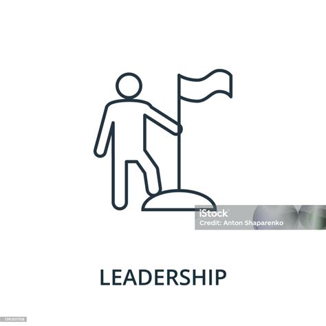 리더십 아이콘입니다 평판 관리 컬렉션의 라인 스타일 요소 템플릿 인포그래픽 등을 위한 씬 리더십 아이콘 개념에 대한 스톡 벡터 아트 및 기타 이미지 Istock