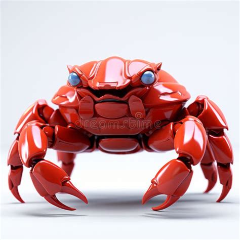 Red Crab Robot In Motion 3d Illustration By John Larriva Stock Illustration Illustration Of