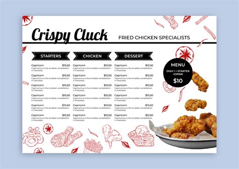 Personalize This Hand Drawn Crispy Cluck Fried Chicken Menu Design Online