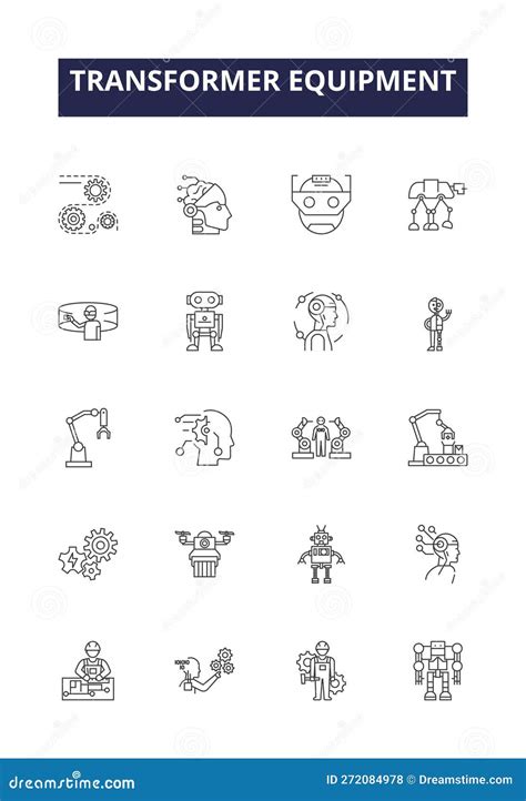 Vectorpictogrammen En Borden Van De Transformatormateriaallijn