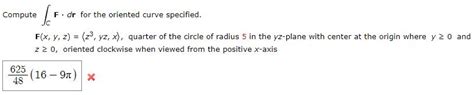 Solved Computefdr For The Oriented Curve Specified Fx Y