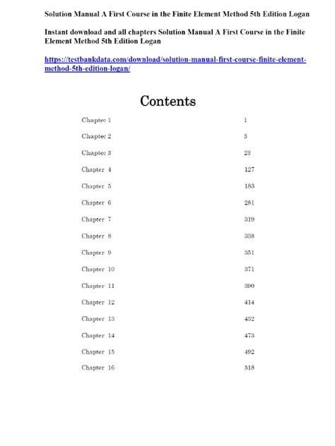 Solution Manual A First Course In The Finite Element Method 5th Edition
