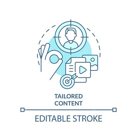 Tailored Content Turquoise Concept Icon Ui Content Interaction Vector Ui Content Interaction