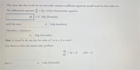 Solved The Same Idea That Works For Second Order Constant