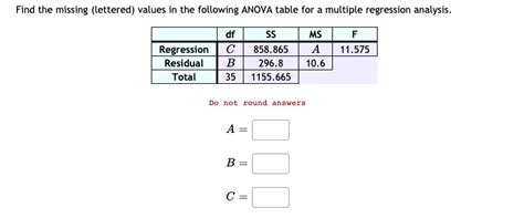 solved find the missing lettered values in the following