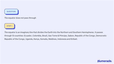 Solved The Equator Does Not Pass Through